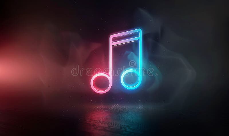 Neon Music Speakers on Black Background. Neural Network AI Generated ...