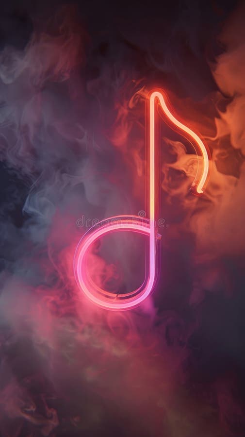 Neon Music Speakers on Black Background. Neural Network AI Generated ...