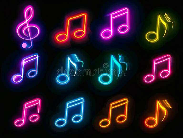 101 Neon Music Notes Black Background Stock Photos - Free & Royalty ...
