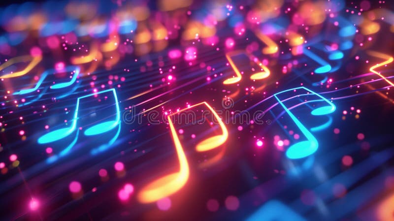 Neon Musical Notes Stock Illustrations – 1,585 Neon Musical Notes Stock ...