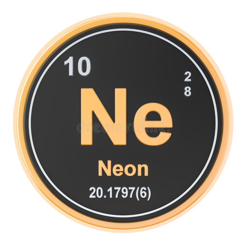 Neon Ne Chemical Element. 3D Rendering Stock Illustration ...