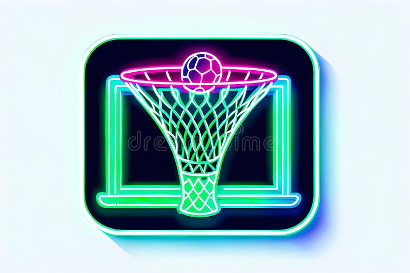 Neon Net on Abstract Background, Sports Visuals Theme Graphic Design ...