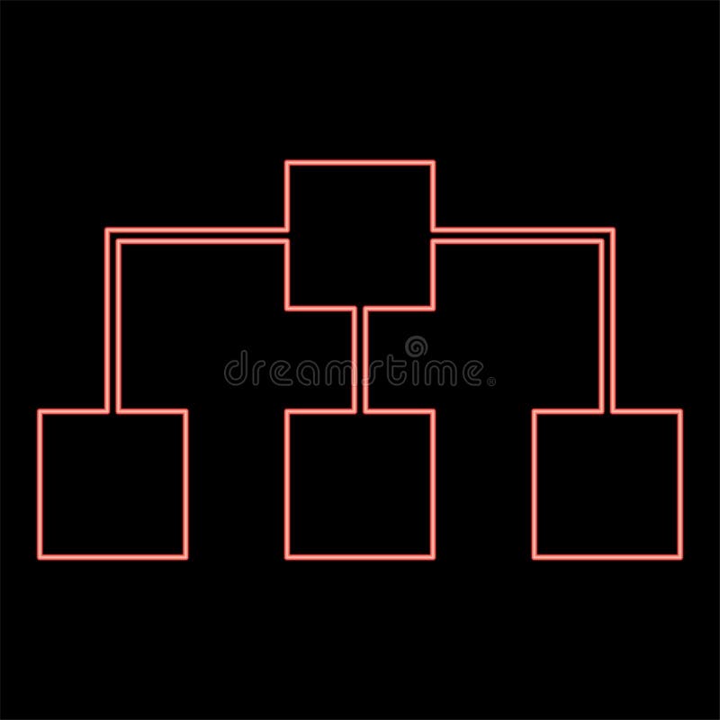 Neon Network Red Color Vector Illustration Flat Style Image Stock ...