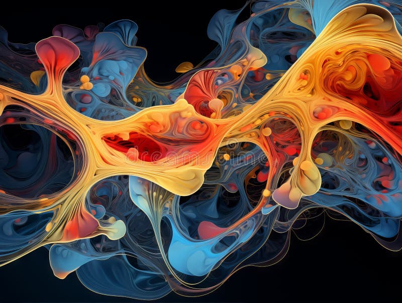 Neon Neural or Cellular Structures Stock Illustration - Illustration of ...