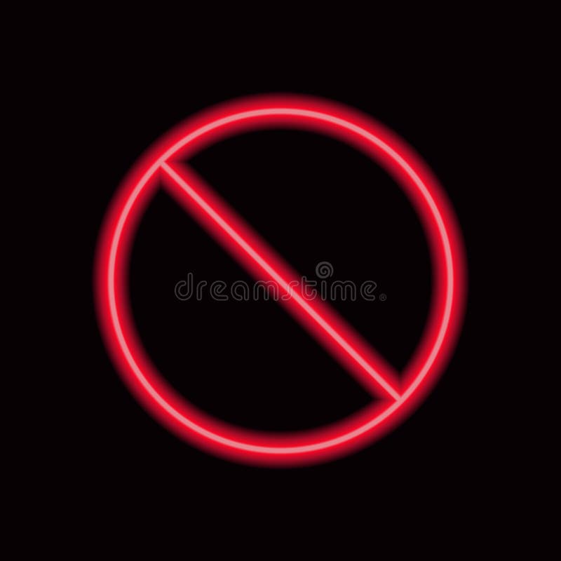 Neon No Sign on Black Background. Vector Illustration Stock ...