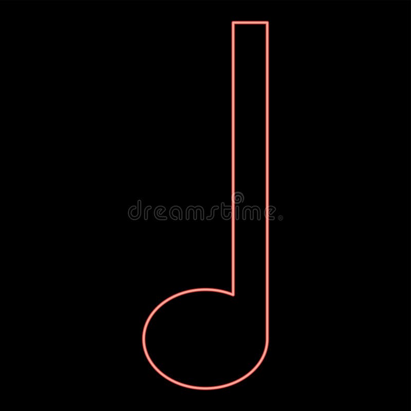 Neon Note Quarter Fourth Icon Black Color Vector Illustration Flat ...
