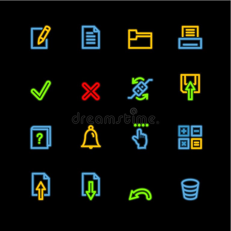 Neon Folder Icons Stock Illustrations – 538 Neon Folder Icons Stock ...