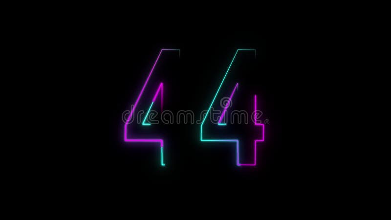 Neon Number 44 with Alpha Channel, Neon Numbers Stock Video - Video of ...