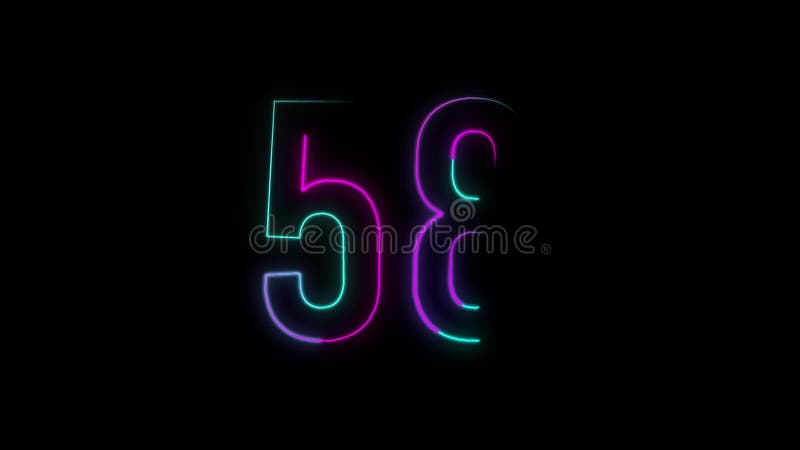 Neon Number 58 with Alpha Channel, Neon Numbers Stock Video - Video of ...