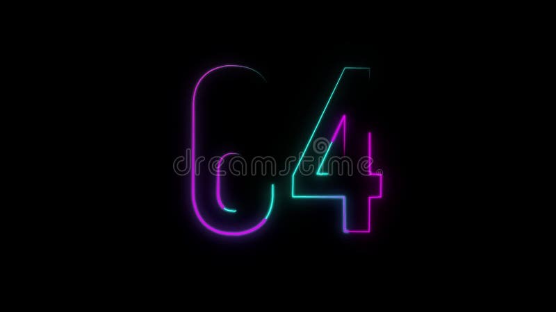 Neon Number 64 with Alpha Channel, Neon Numbers Stock Video - Video of ...