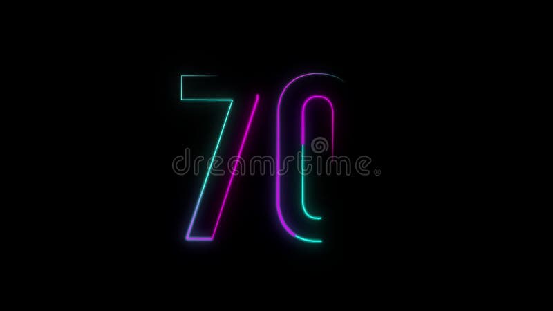 Neon Number 70 with Alpha Channel, Neon Numbers Stock Video - Video of ...