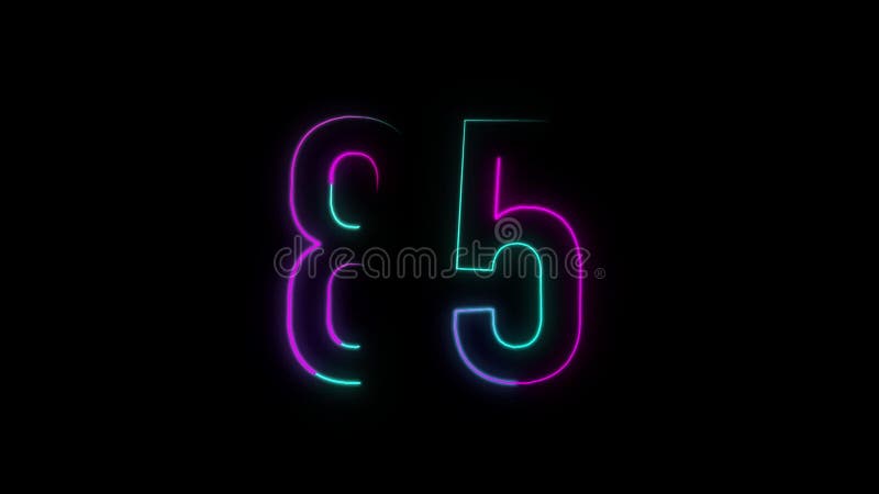 Neon Number 85 with Alpha Channel, Neon Numbers Stock Video - Video of ...