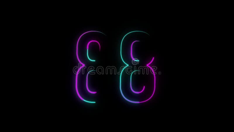 Neon Number 88 with Alpha Channel, Neon Numbers Stock Footage - Video ...