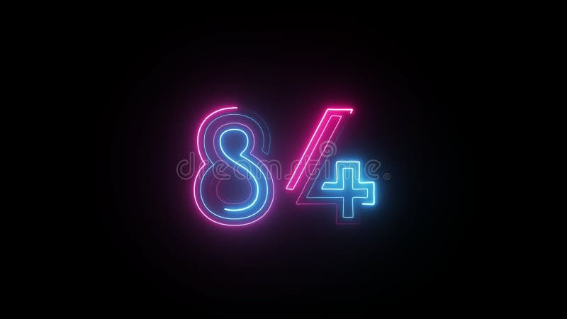 Red Neon Numbers Glow Brightly To Indicate the Time As 2:25 in a Dark ...