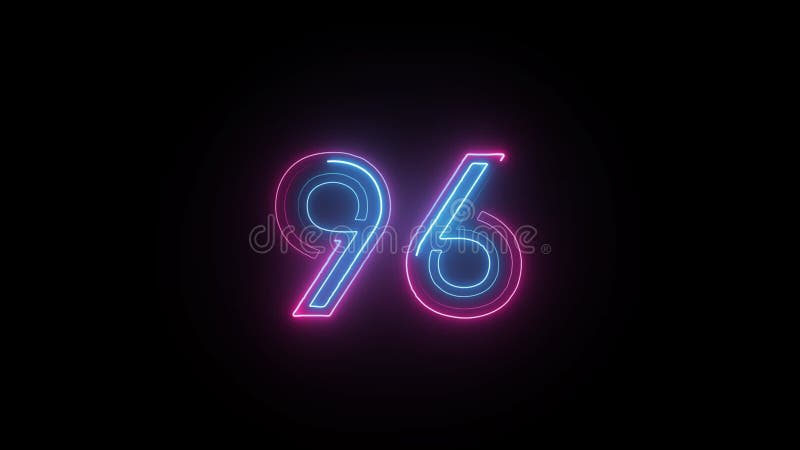 Neon Number 96 with Alpha Channel, Neon Numbers, Number Ninety Six ...