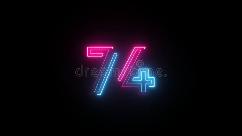 Neon Number 74 with Alpha Channel, Neon Numbers, Number Seventy Four ...