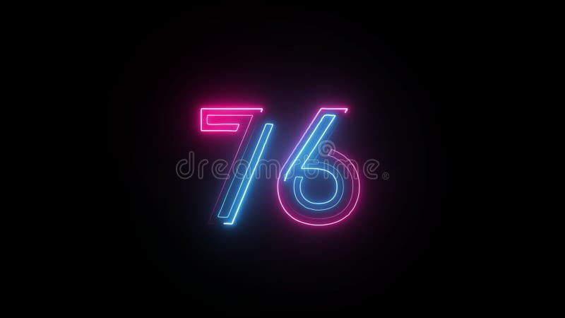 Neon Number 76 with Alpha Channel, Neon Numbers, Number Seventy Six ...