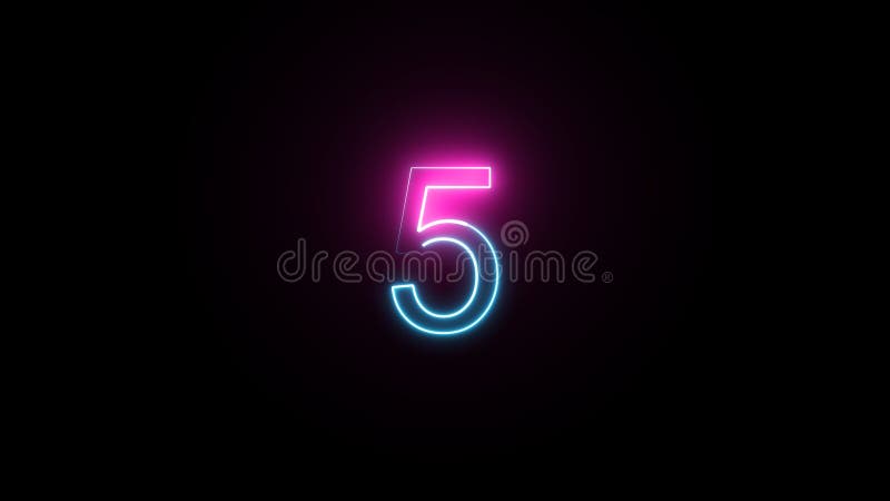 Number Five Symbol Neon Sign Stock Illustrations – 516 Number Five ...