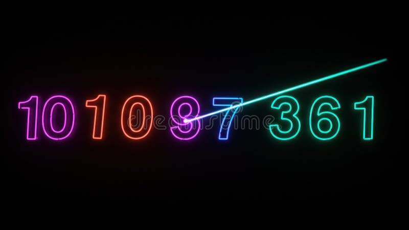 Neon Number Division stock illustration. Illustration of vibrant ...
