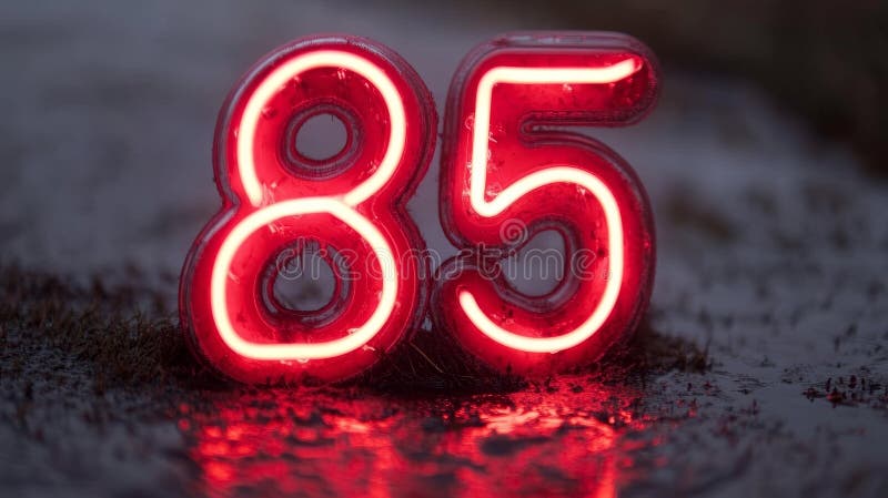 Neon Number 85, Eighty Five, Red Neon Light, Number, Neon Sign, Digit ...