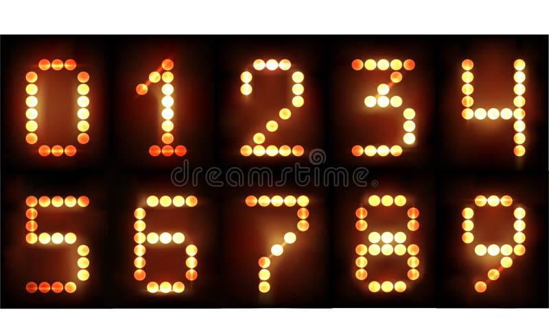 Numbers Set Made of Neon Light Stock Vector - Illustration of font ...