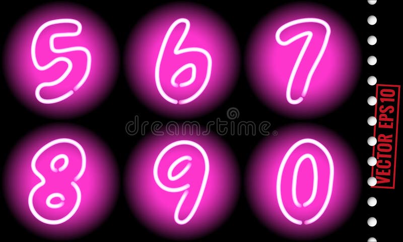 Neon numbers. Vector. stock vector. Illustration of colorful - 43092149
