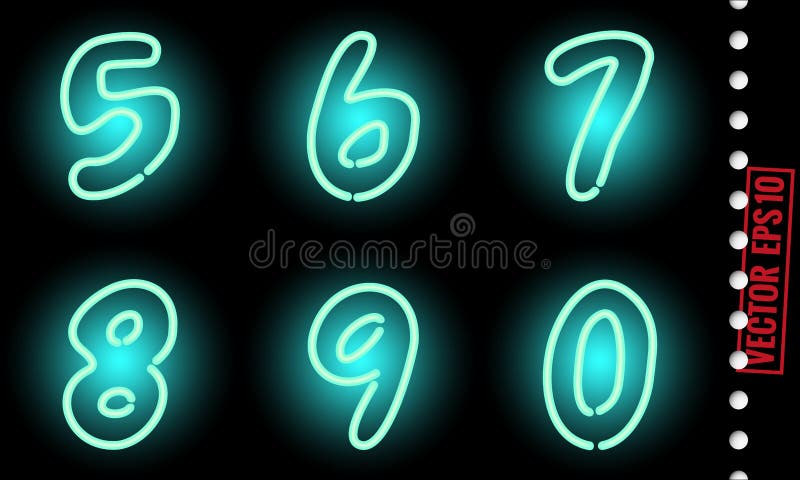 Neon numbers. Vector. stock vector. Illustration of count - 43089986