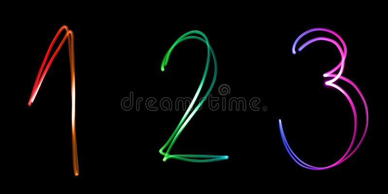 Neon numbers stock image. Image of education, glow, knowledge - 61499281