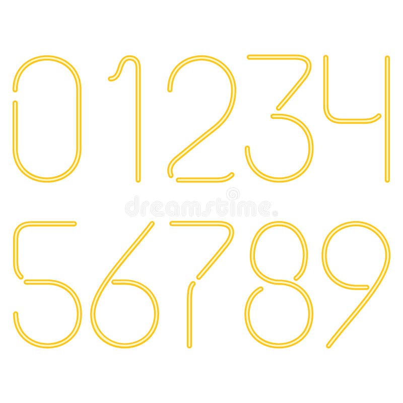 Neon Numbers stock vector. Illustration of decoration - 44290643
