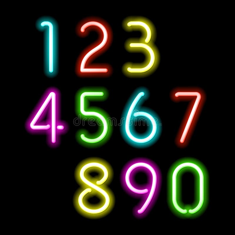 Neon Glow Alphabet Custom Handcrafted Font. Stock Vector - Illustration ...