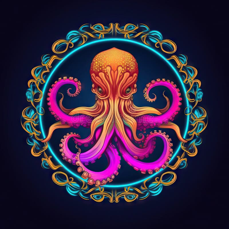 Neon Octopus Stock Illustrations – 606 Neon Octopus Stock Illustrations ...