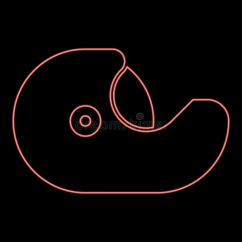 Neon Office Dispenser for Scotch Red Color Vector Illustration Image ...