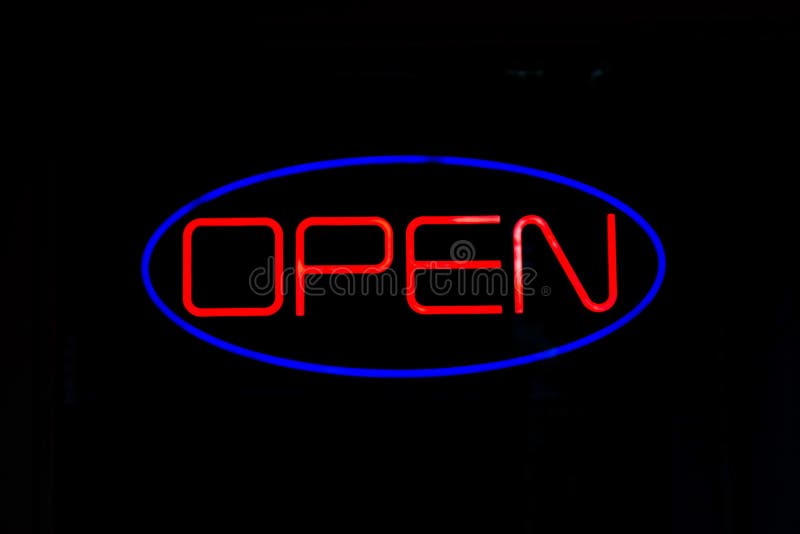Bar open neon sign stock photo. Image of vintage, opened - 17619956