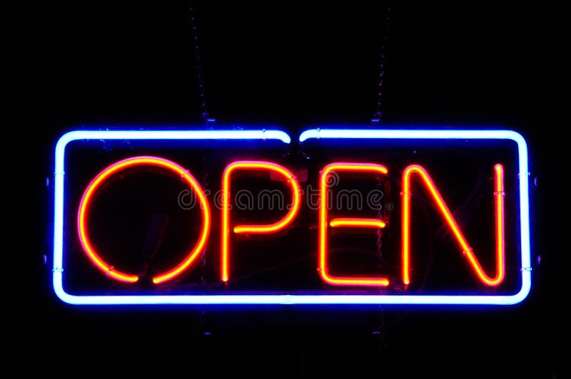 Bar open neon sign stock photo. Image of vintage, opened - 17619956
