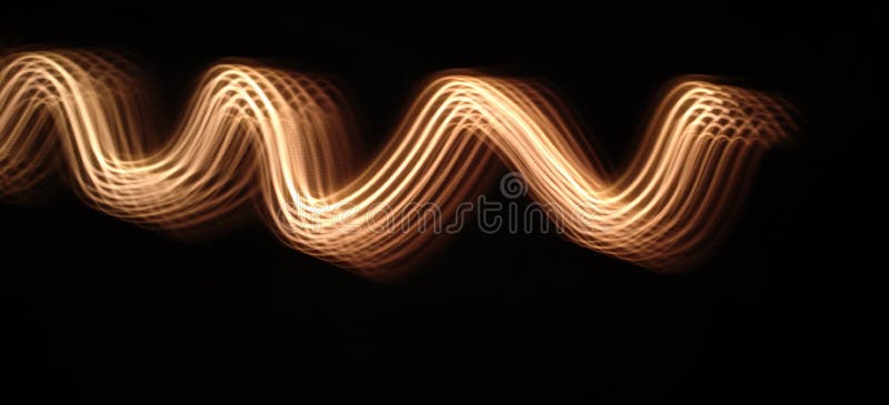 Neon Orange Light Wave Pattern Abstract Isolated on a Black Background ...