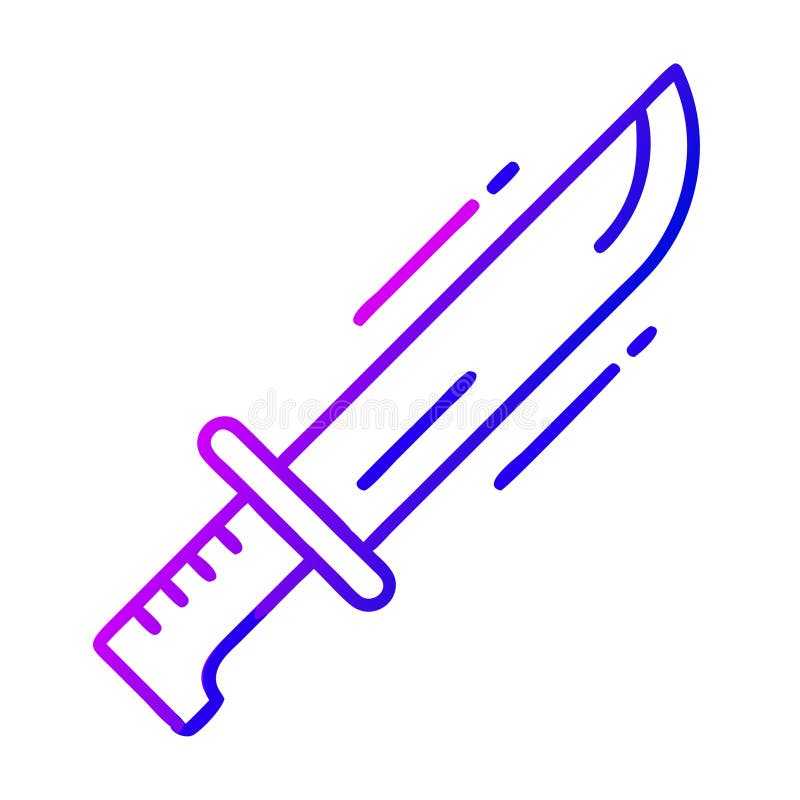 Neon Outline Knife Vector Illustration for Tattoo and Design Projects ...