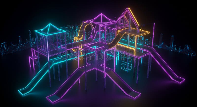 Outlined Digital Playground Structure Stock Illustrations – 3 Outlined ...