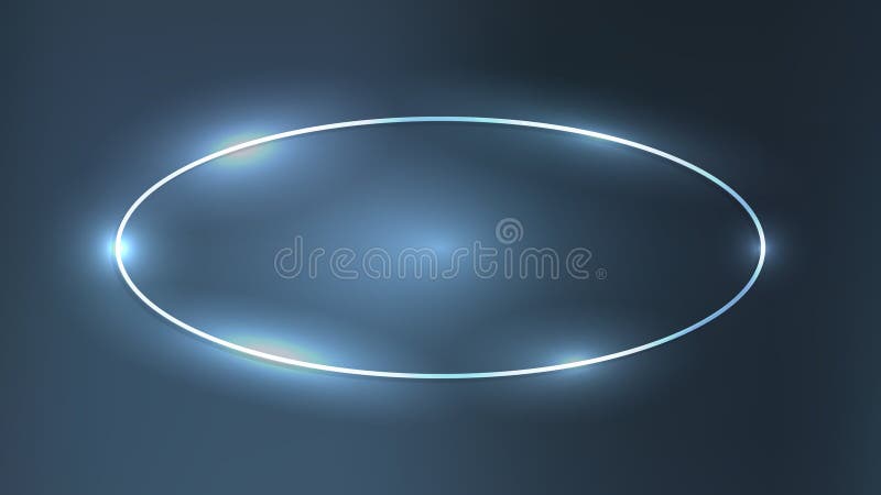 Neon Oval Frame with Shining Effects Stock Vector - Illustration of ...