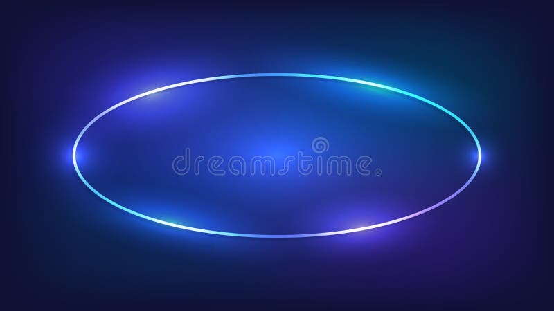 Neon Oval Frame with Shining Effects Stock Vector - Illustration of ...