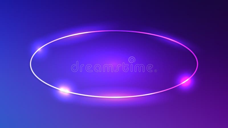 Neon Oval Frame with Shining Effects Stock Vector - Illustration of ...