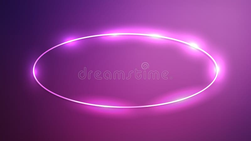 Neon Oval Frame with Shining Effects Stock Vector - Illustration of ...