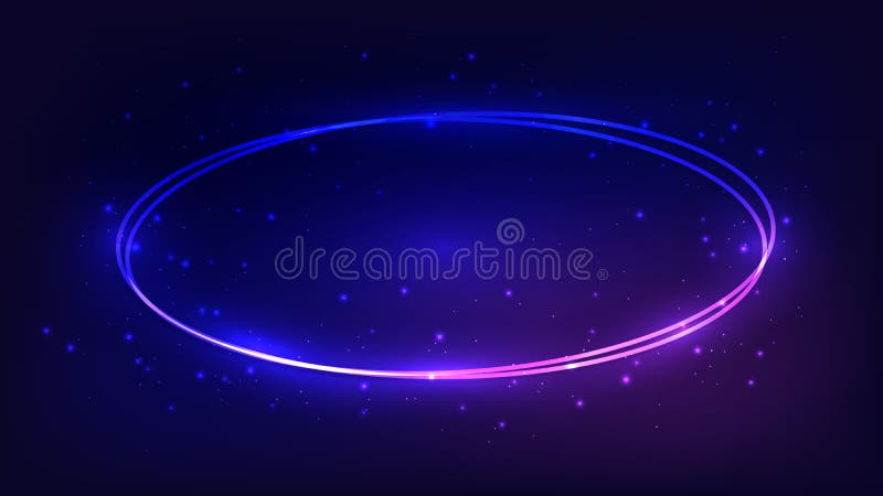 Neon Oval Frame with Shining Effects Stock Vector - Illustration of ...