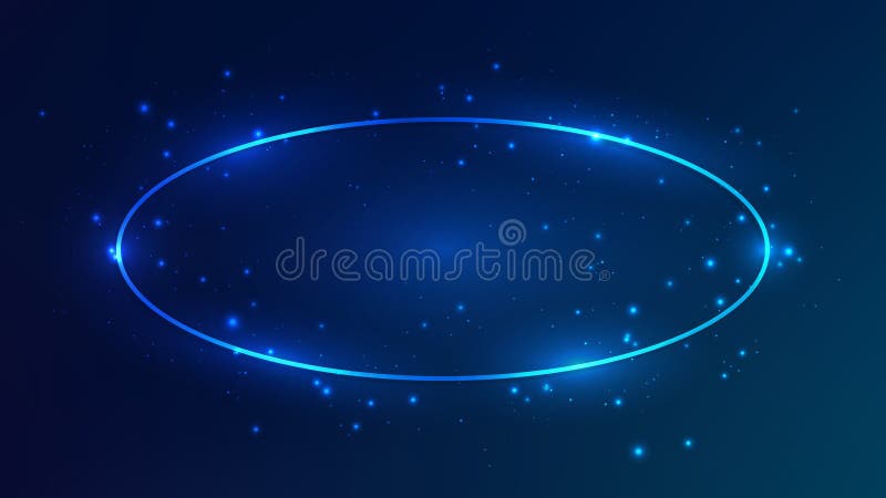 Neon Oval Frame with Shining Effects with Shining Effects and Sparkles ...