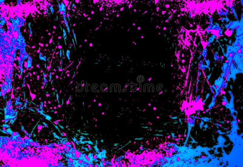 Neon paint splashes stock illustration. Illustration of violet - 300042646