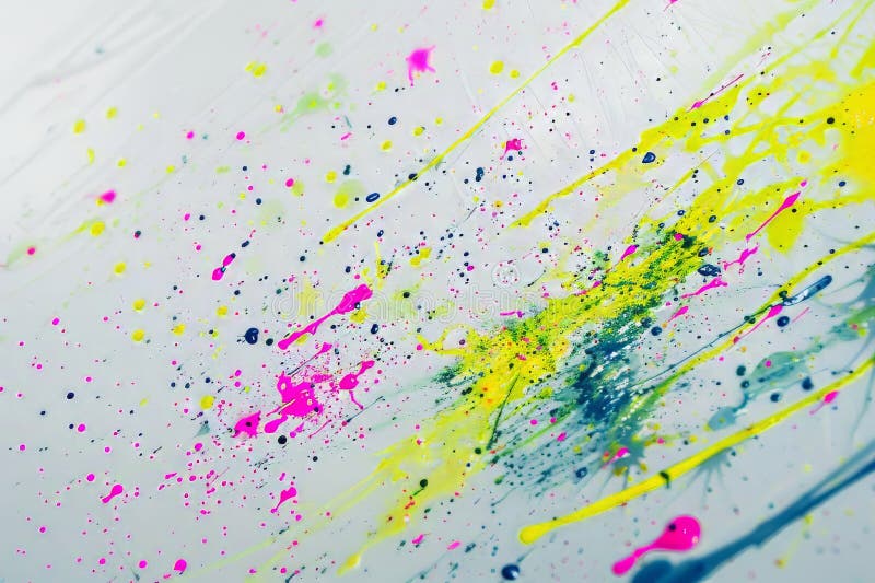 Neon Paint Splatter on a Soft Transparent White Backdrop Stock ...
