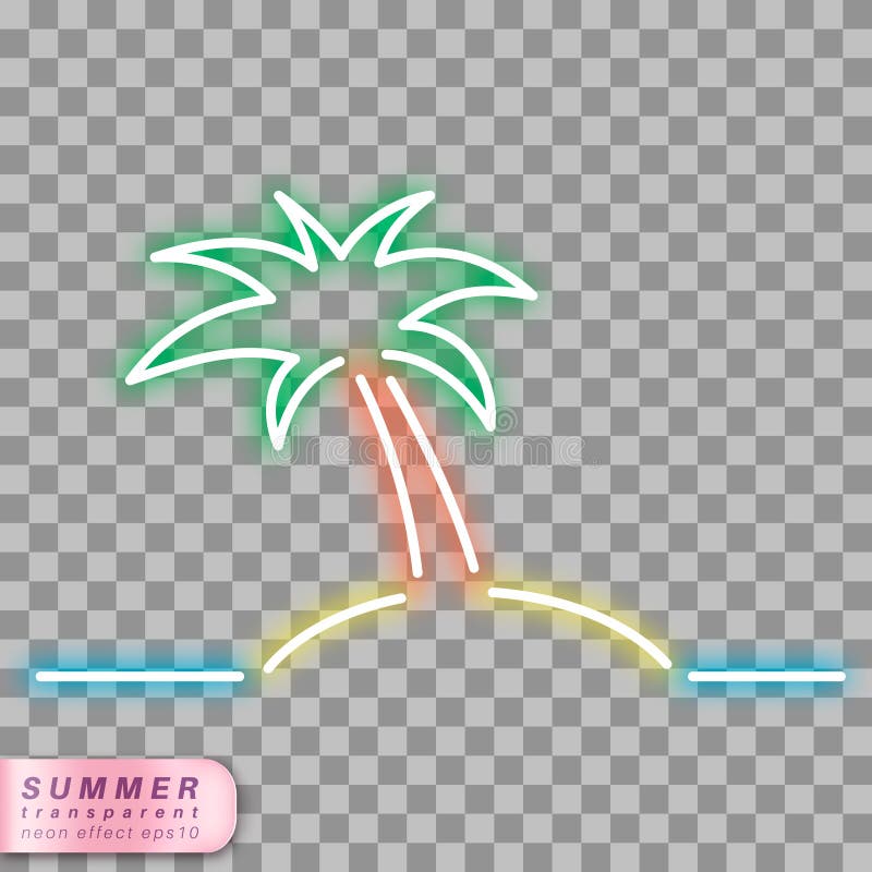 Neon palm tree symbol stock vector. Illustration of abstract - 91768539