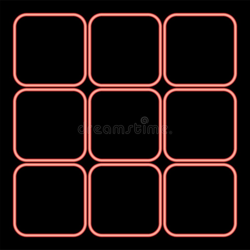Neon Panel Enter Red Color Vector Illustration Flat Style Image Stock ...