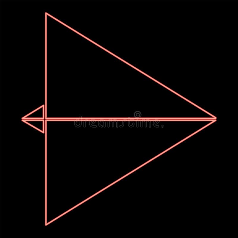 Neon Paper Airplane Red Color Vector Illustration Flat Style Image ...