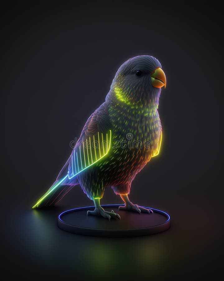 Neon Parrot: a Digital Avian Masterpiece. Created by Generative ...