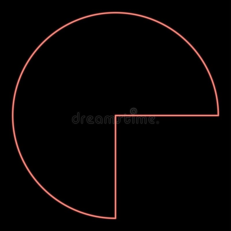 Part Circle 1/2 2 Two Contour Outline Line Icon Black Color Vector ...
